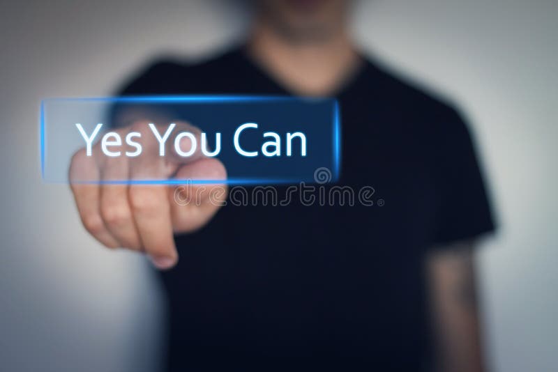 Yes You Can text. stock image. Image of text, success - 112545429