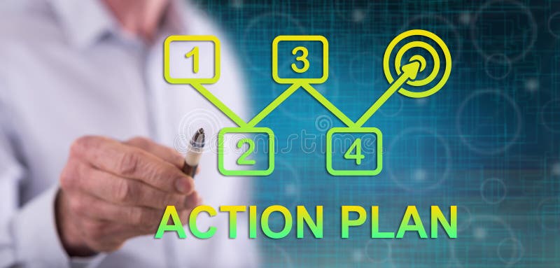Action Plan Concept on a Laptop Screen Stock Photo - Image of project ...