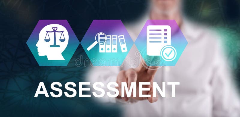 Man Touching an Assessment Concept Stock Image - Image of evaluate ...