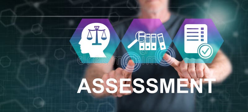 Man Touching an Assessment Concept Stock Photo - Image of audit ...