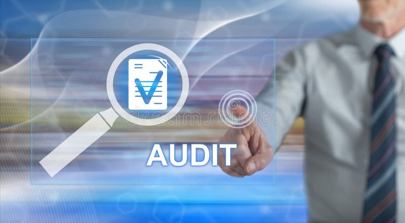Man Touching an Audit Concept Stock Image - Image of audit, control ...