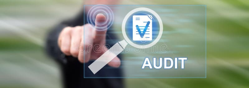 Man Touching an Audit Concept Stock Photo - Image of audit, analysis ...