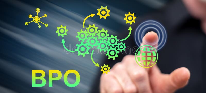 Man touching a bpo concept stock photo. Image of employee - 250529832