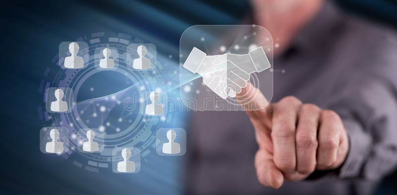 Man Touching a Business Partner Concept Stock Image - Image of team ...