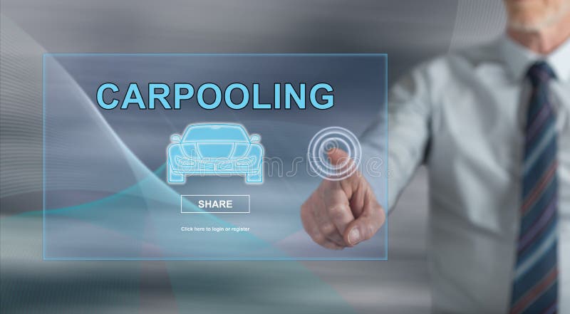 Man Touching a Carpooling Concept Stock Photo - Image of share, service ...