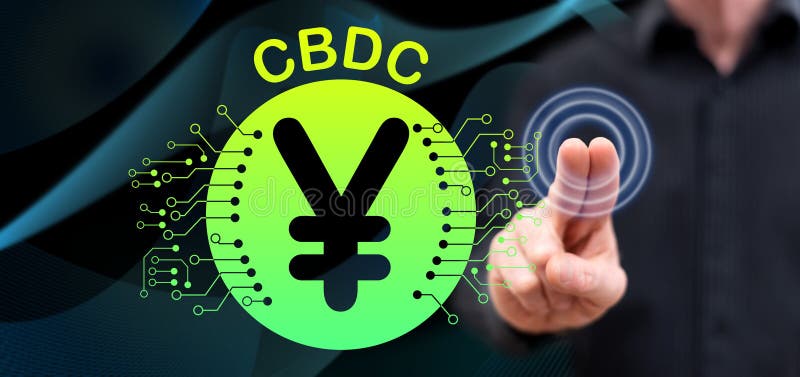Man Touching a Cbdc Concept Stock Photo - Image of blockchain, cbdc ...