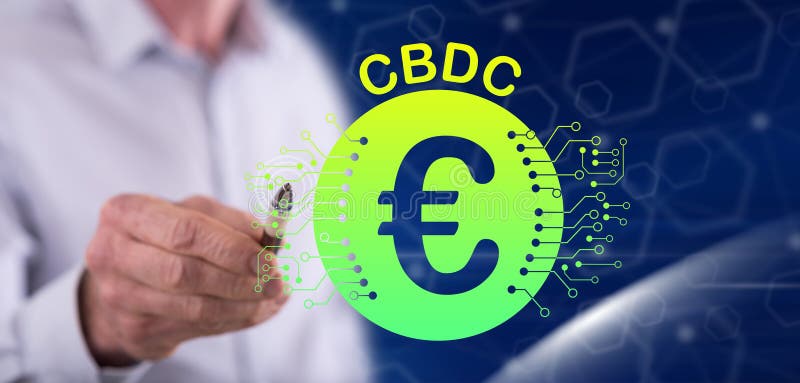 Man Touching a Cbdc Concept Stock Photo - Image of symbol, digital ...