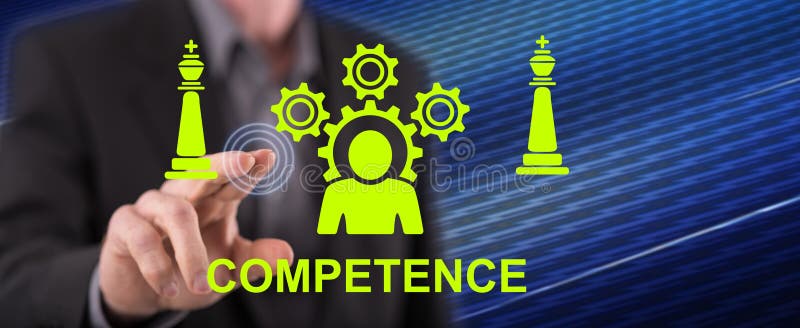 Man Touching a Competence Concept Stock Photo - Image of brain, science ...