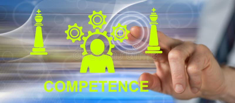 Competence Concept. Chart with Keywords and Icons Stock Image - Image ...