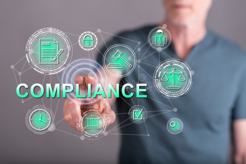 Man Touching a Compliance Concept Stock Photo - Image of quality ...