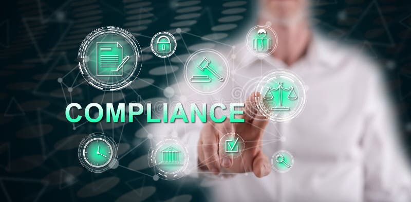 Man Touching a Compliance Concept Stock Image - Image of verified ...