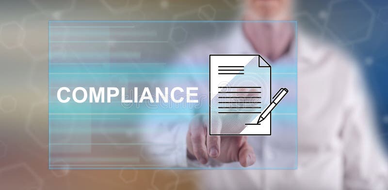 Man Touching a Compliance Concept Stock Illustration - Illustration of ...