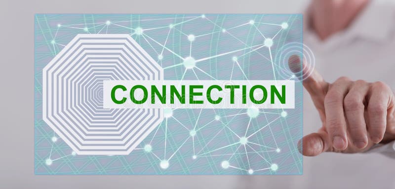 Man Touching a Connection Concept Stock Photo - Image of finger ...