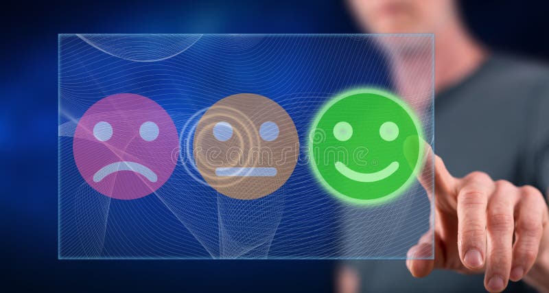 Man Touching Customer Satisfaction Concept Stock Image - Image of happy ...