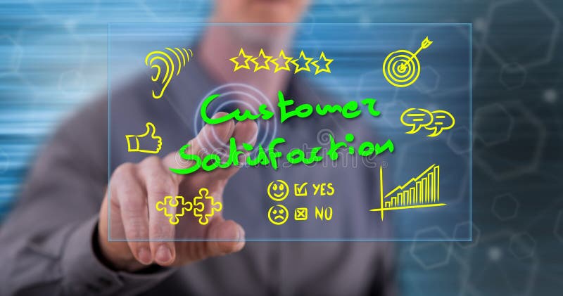 Man Touching a Customer Satisfaction Concept Stock Photo - Image of ...