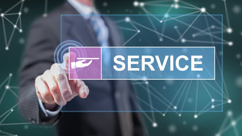 Man Touching a Customer Service Concept Stock Image - Image of help ...