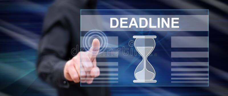 Man Touching a Deadline Concept Stock Image - Image of schedule, time ...