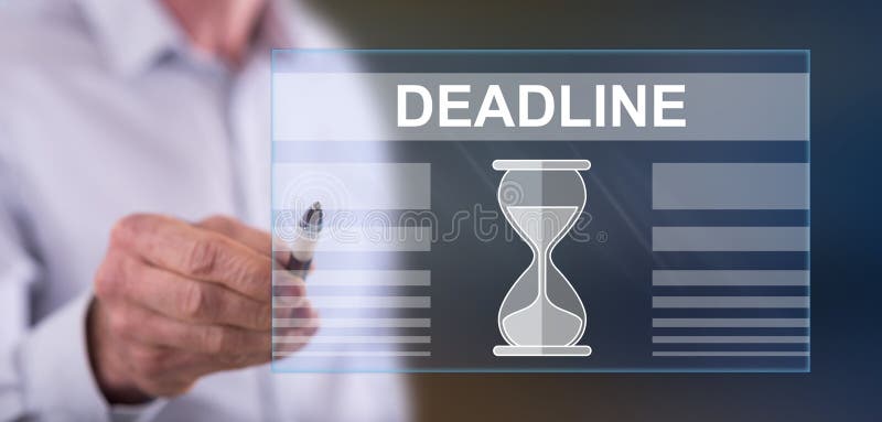Man Touching a Deadline Concept Stock Image - Image of stress, hour ...