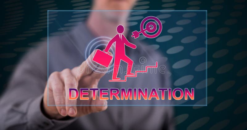 Man Touching a Determination Concept Stock Image - Image of competition ...