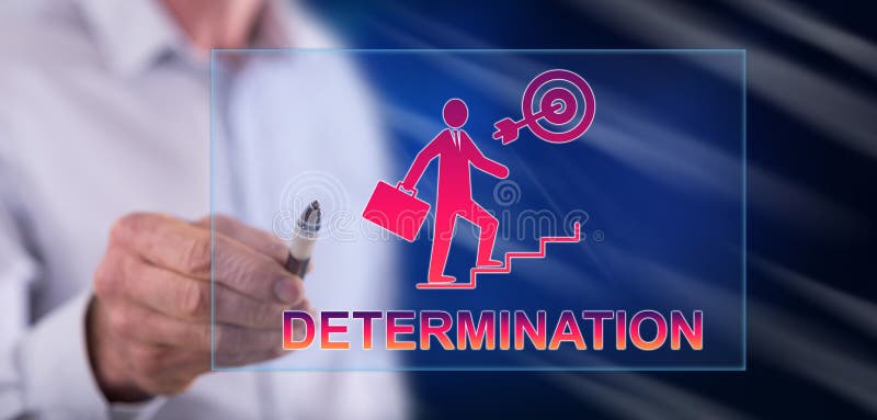 Man Touching a Determination Concept Stock Image - Image of challenge ...