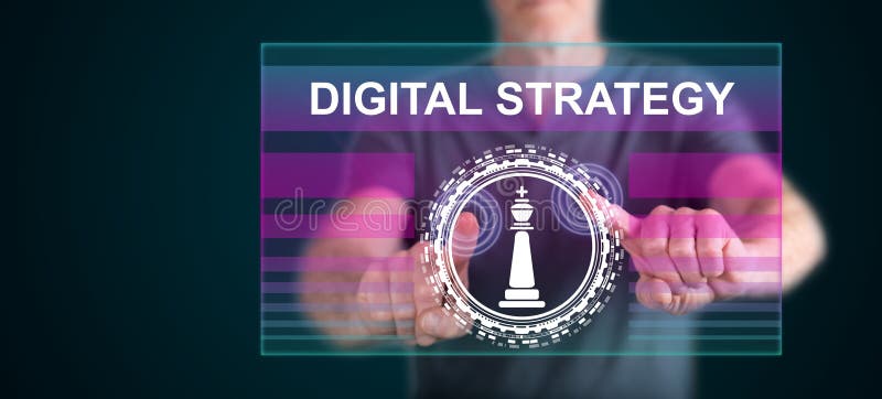Man Touching a Digital Strategy Concept Stock Image - Image of ...