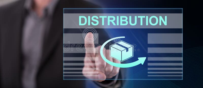 Man Touching a Distribution Concept Stock Image - Image of business ...
