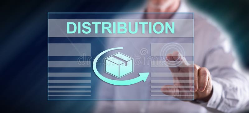 Man Touching a Distribution Concept Stock Image - Image of package ...