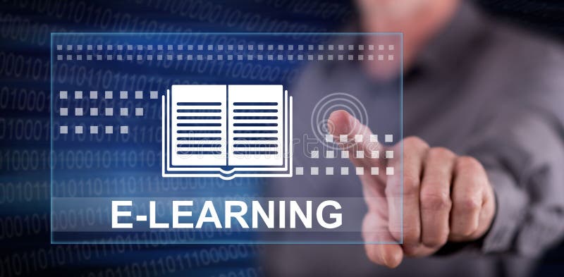 E-learning Concept on Different Devices Stock Illustration ...