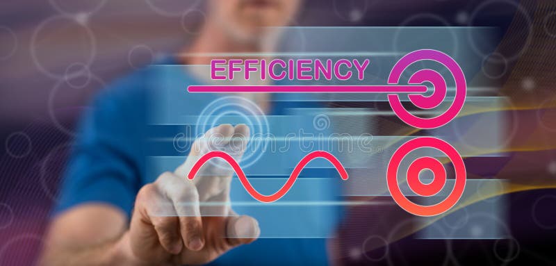 Man Touching an Efficiency Concept Stock Image - Image of industrial ...