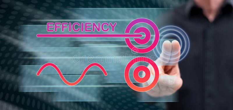 Man Touching an Efficiency Concept Stock Illustration - Illustration of ...