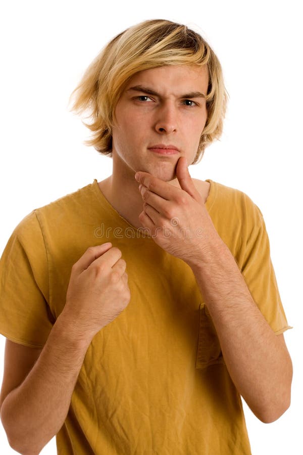 Man Touching Face stock photo. Image of standing, waking - 21118232