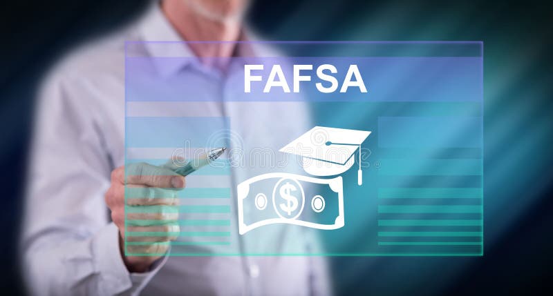 Man Touching a Fafsa Concept Stock Image - Image of service, fafsa ...