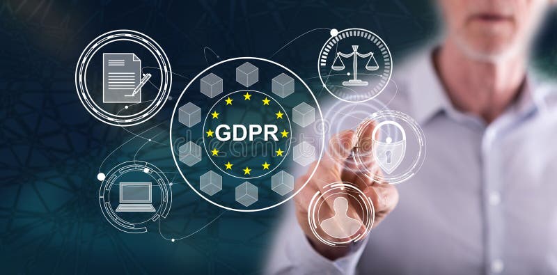 Man Touching a Gdpr Concept Stock Image - Image of legislation, privacy ...