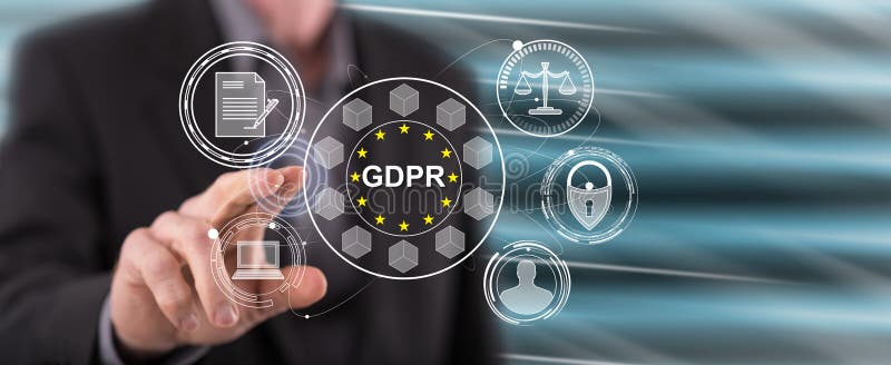 Man Touching a Gdpr Concept Stock Photo - Image of compliant ...