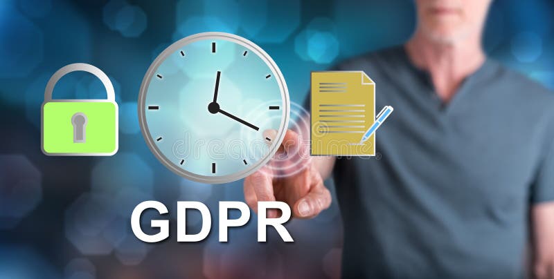 Man Touching a Gdpr Concept Stock Photo - Image of safety, person ...
