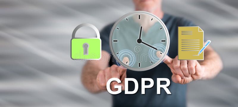 Man Touching a Gdpr Concept Stock Image - Image of legislation, digital ...