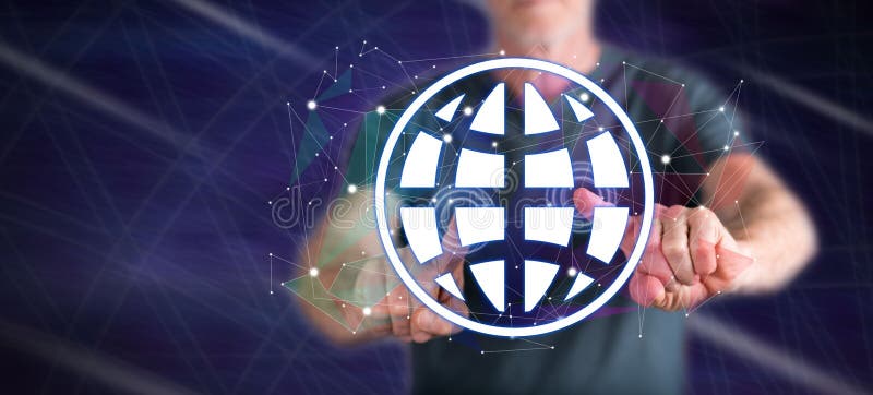 Man Touching a Global Network Concept Stock Image - Image of networking ... Man Touching a Global Network Concept Stock Image - Image of networking ...