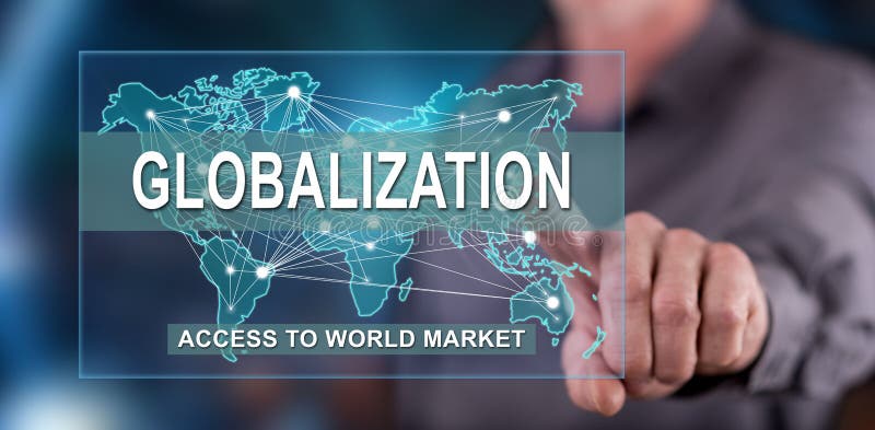 Globalization Concept on a Tablet Stock Image - Image of commerce ...