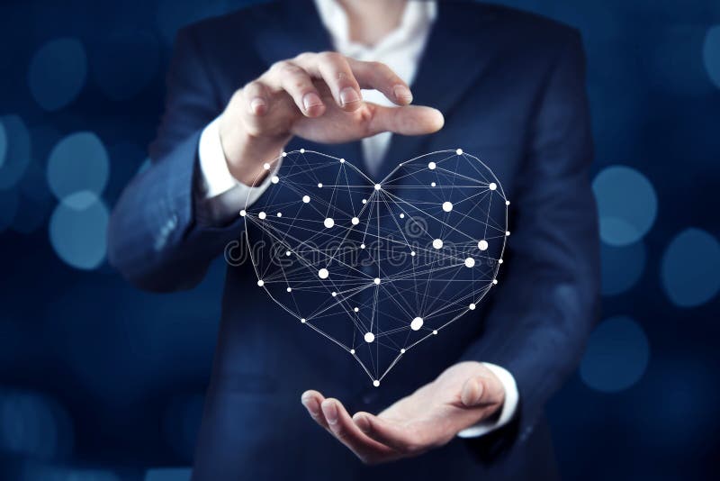 Man touching heart sign stock photo. Image of holiday - 196470660