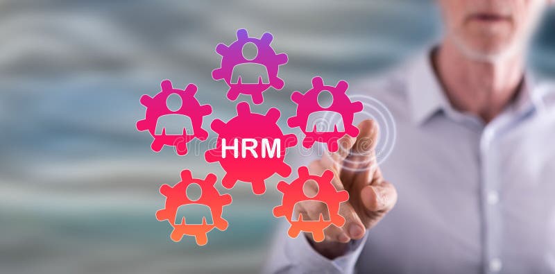 Man touching a hrm concept stock photo. Image of recruiting - 327660702