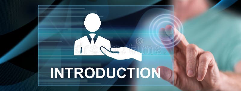 Man Touching an Introduction Concept Stock Photo - Image of leadership ...