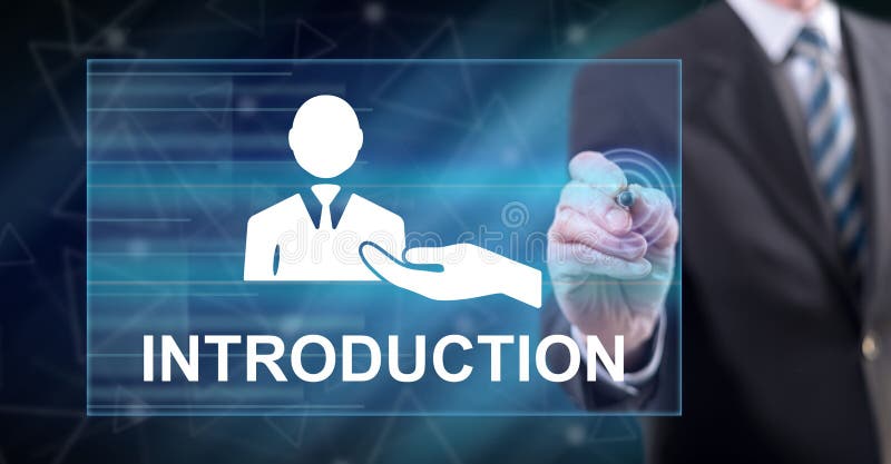Man Touching an Introduction Concept Stock Image - Image of explanation ...