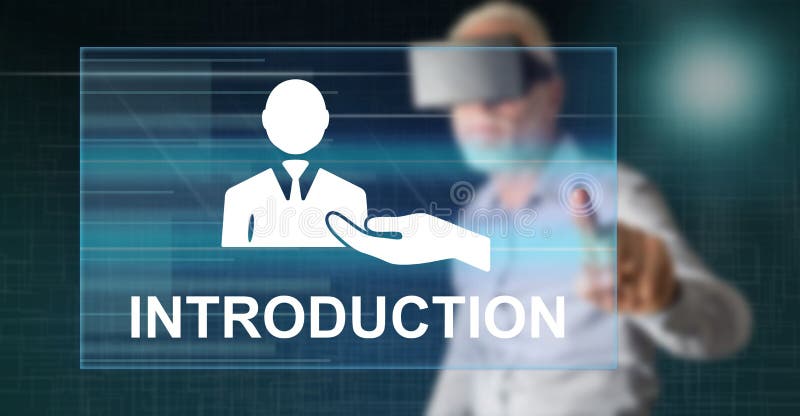Man Touching an Introduction Concept Stock Photo - Image of market ...
