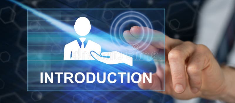 Man Touching an Introduction Concept Stock Image - Image of leadership ...