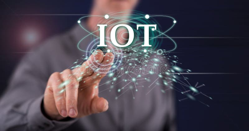 Man Touching an Iot Concept Stock Photo - Image of home, smart: 128337548