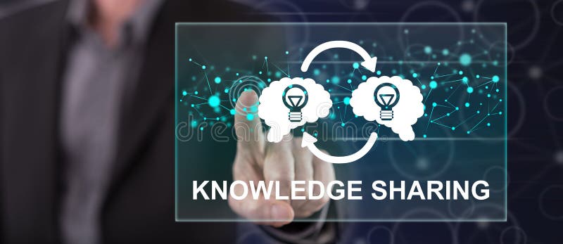 Man Touching a Knowledge Sharing Concept Stock Photo - Image of ...