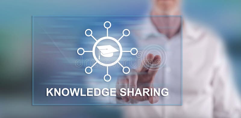 Man Touching a Knowledge Sharing Concept Stock Image - Image of training, communication: 259501193