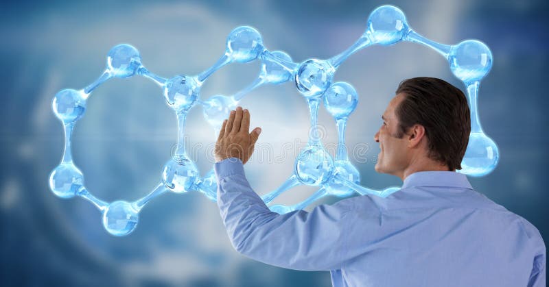 Man Touching Light Interface Stock Image - Image of business, gesturing ...