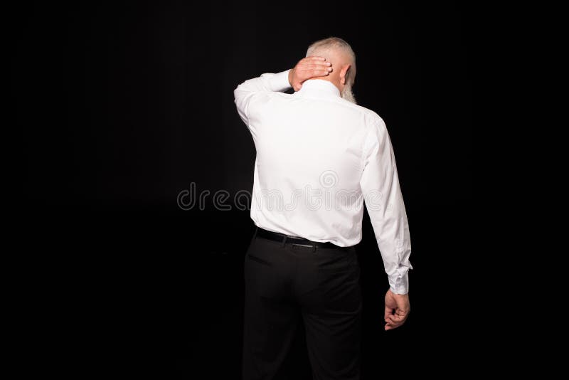 Man touching nape of neck stock photo. Image of touching - 109181492