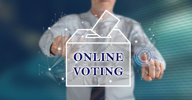 Man Touching an Online Voting Concept Stock Image - Image of digital ...